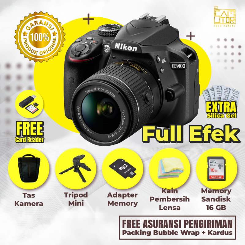 Jual Kamera Nikon D3400 Wifi Lensa Kit 18-55mm Mulus Termurah | Shopee Indonesia