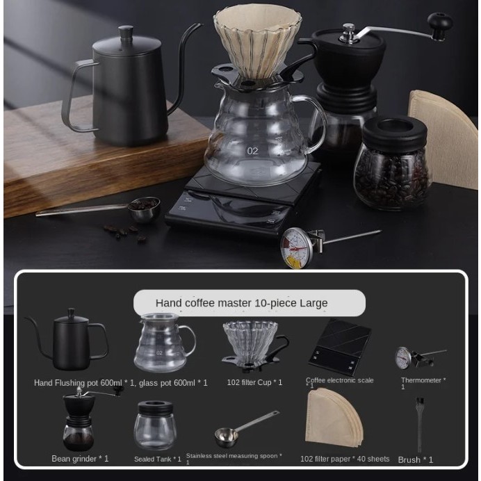 Jual Coffee Set Manual Brew Black Version -02 | Shopee Indonesia