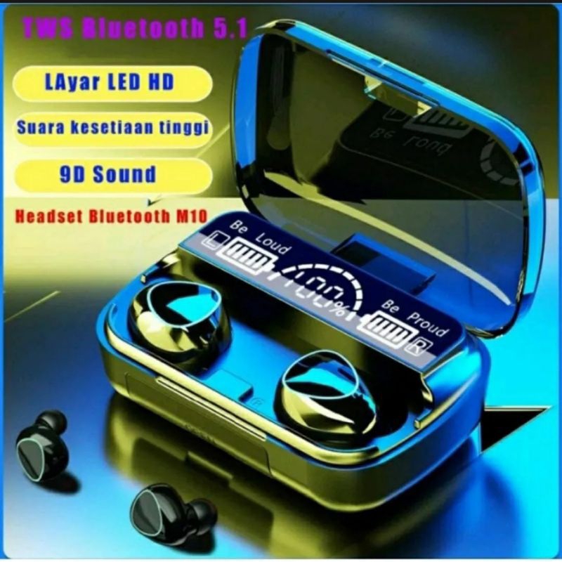 Jual M10 WIRELESS HEADSET BLUETOOTH TWS WITH POWERBANK 3500 MAH | Shopee Indonesia