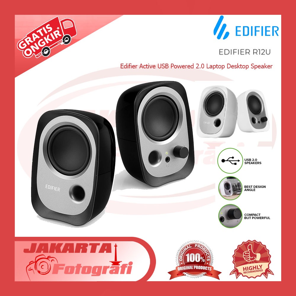Jual Edifier Active USB Powered 2.0 Laptop Desktop Speaker Set - R12U ...