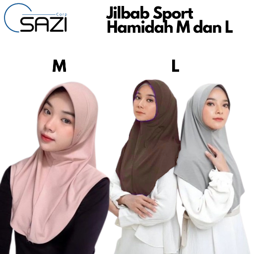 Jual JILBAB SPORT / BERGO SPORT / JILBAB INSTAN HAMIDAH JERSEY TEBAL M L | Shopee Indonesia