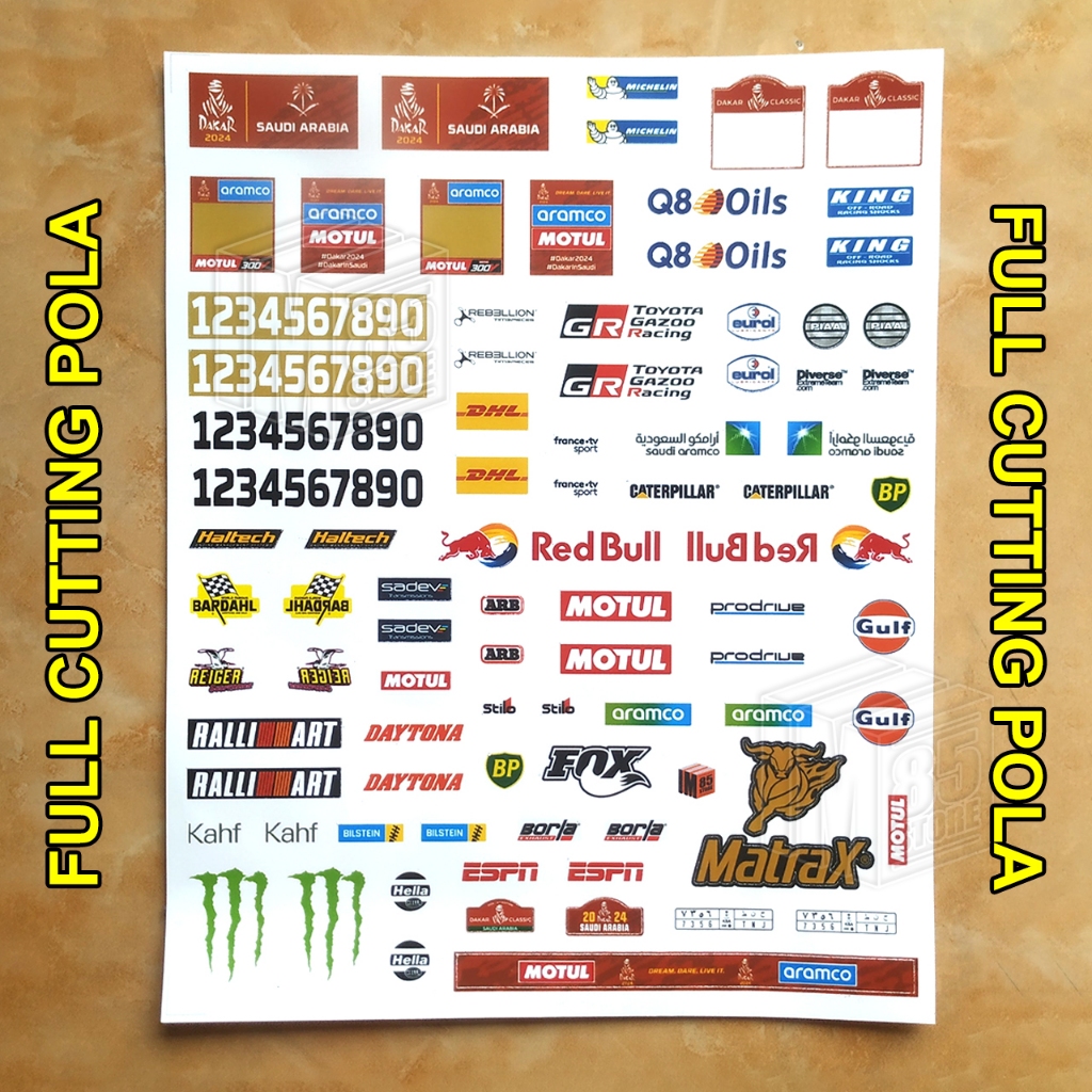 Jual Stiker Sticker Decal RC Offroad 1/12 dan 1/16 Dakar 2024 (Full ...
