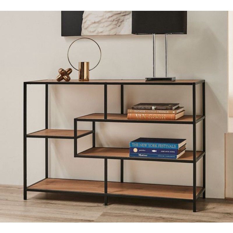 Jual meja rak industrial jati dan besi meja konsul minimalis industrial ...