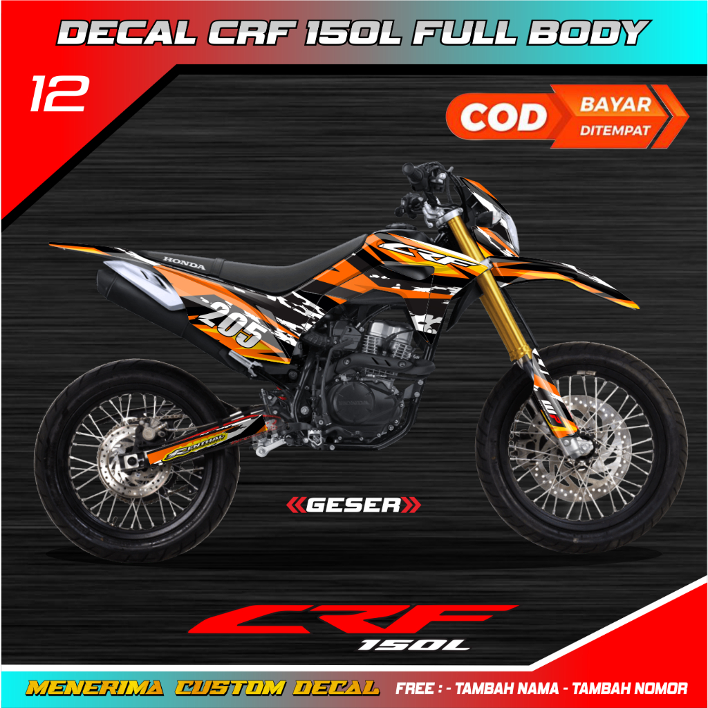 Jual Stiker Decal Crf 150 L Full Body Hologram orange | Shopee Indonesia