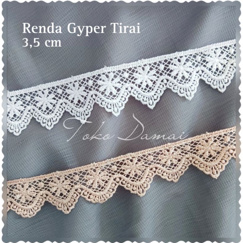 Jual Renda Giper gunung lebar 3,5cm (Per Meter) | Shopee Indonesia