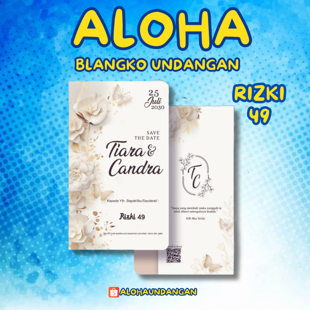 Jual BLANGKO UNDANGAN / KERTAS UNDANGAN PERNIKAHAN RIZKI 49 HARGA ...