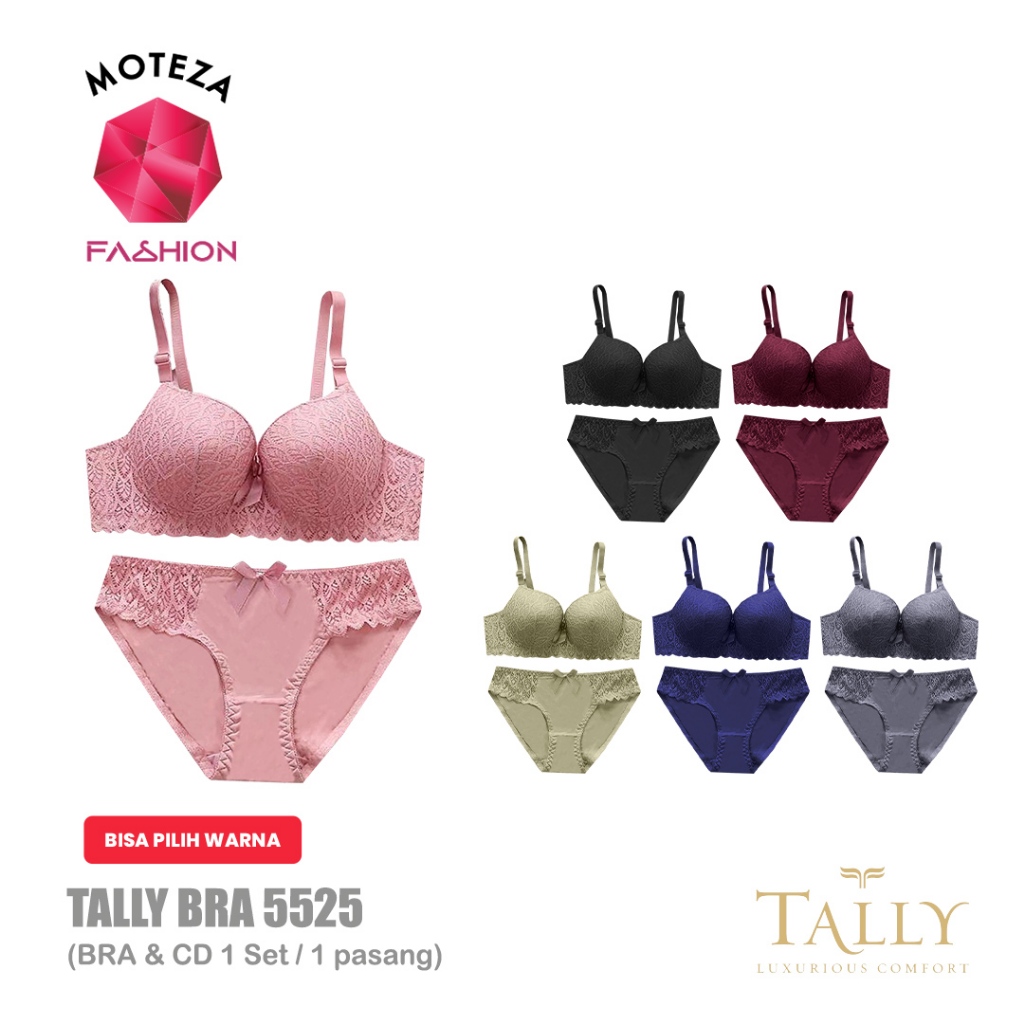 Jual Tally 5525 Bra BH Set CD Wanita | Busa Tipis Cup B | Kawat | Kait 3 | Size 34 - 38 | Shopee ...