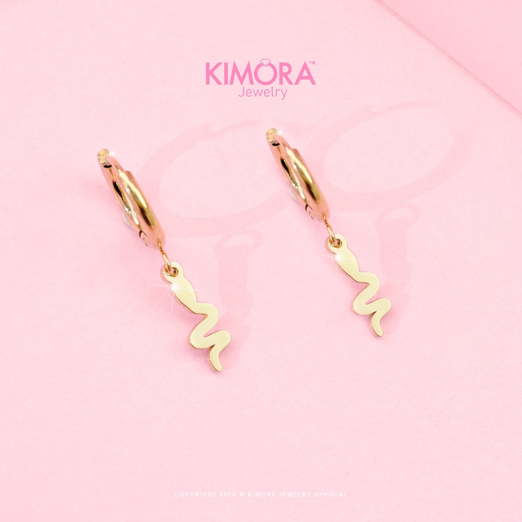 Jual Kimora - Anting Hoop Titanium Wanita Snake Edith Gold Plated 18k ...