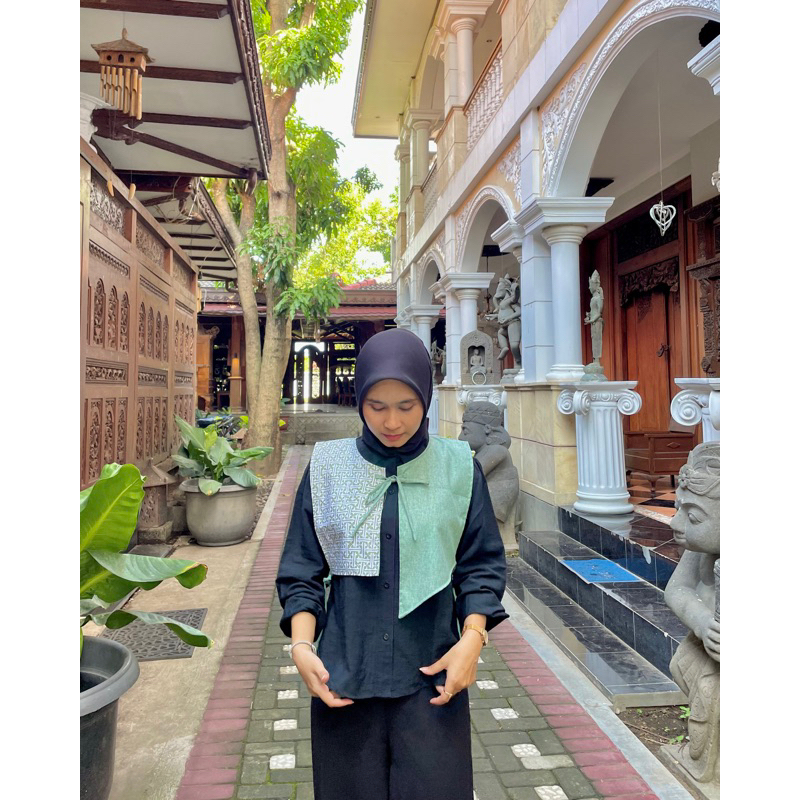 Jual bilula- Kinjani vest batik | vest asimetric | vest | Shopee Indonesia