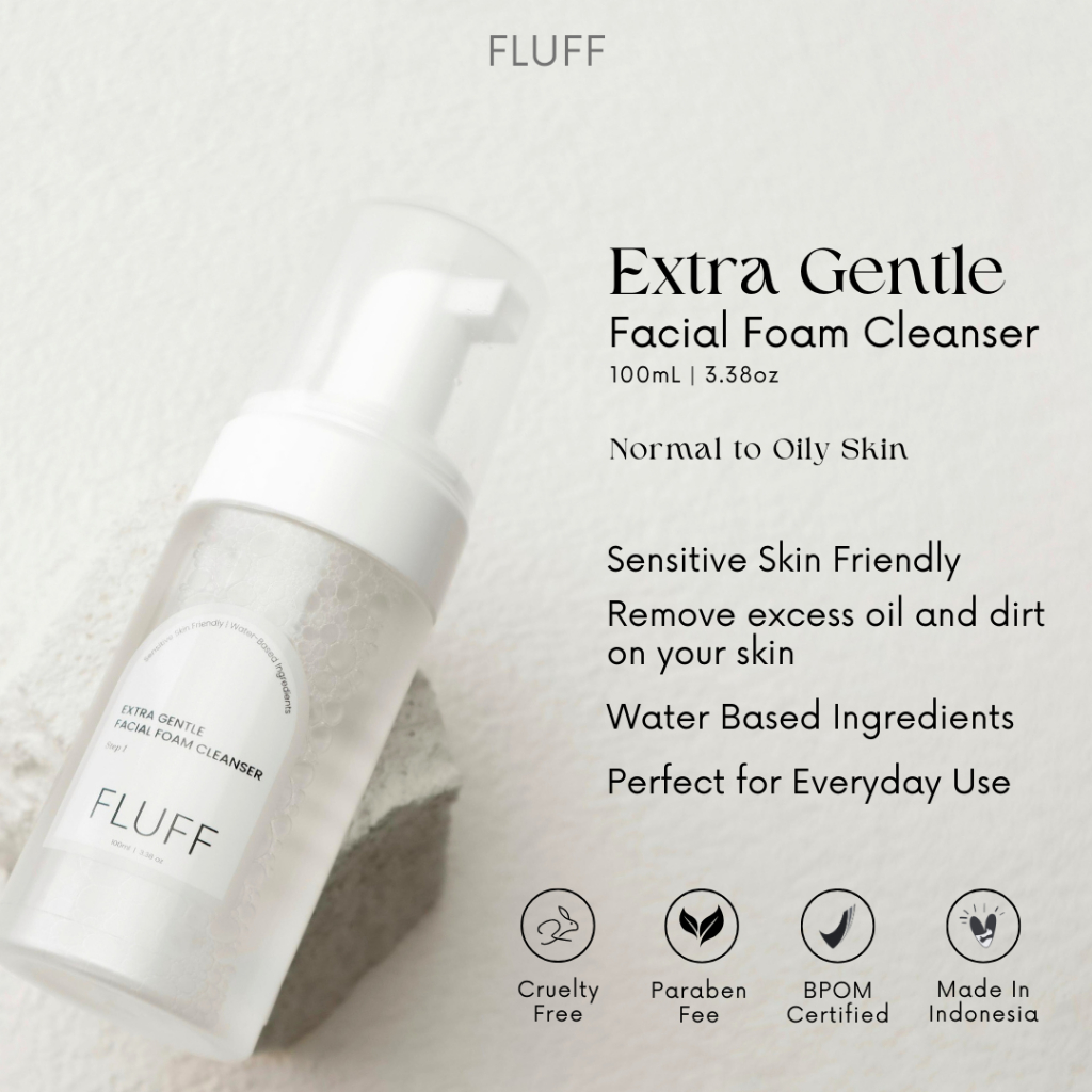 Jual FLUFF - Extra Gentle Facial Foam Cleanser | Shopee Indonesia