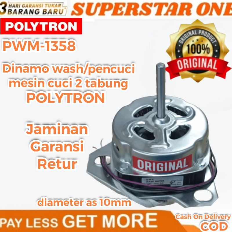 Jual Dinamo wash/pencuci mesin cuci 2 tabung Polytron PWM-1358/PWM 1358 | Shopee Indonesia