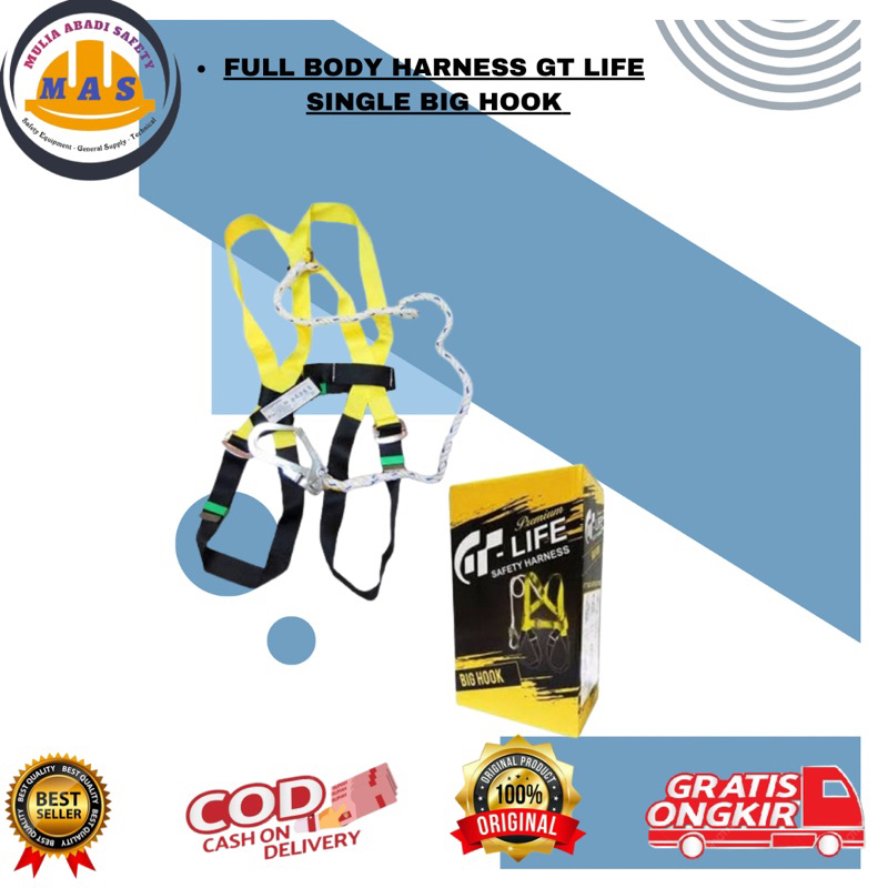 Jual FULL BODY HARNESS GT-LIFE SINGLE BIG HOOK / Premium Gt Life Safety ...