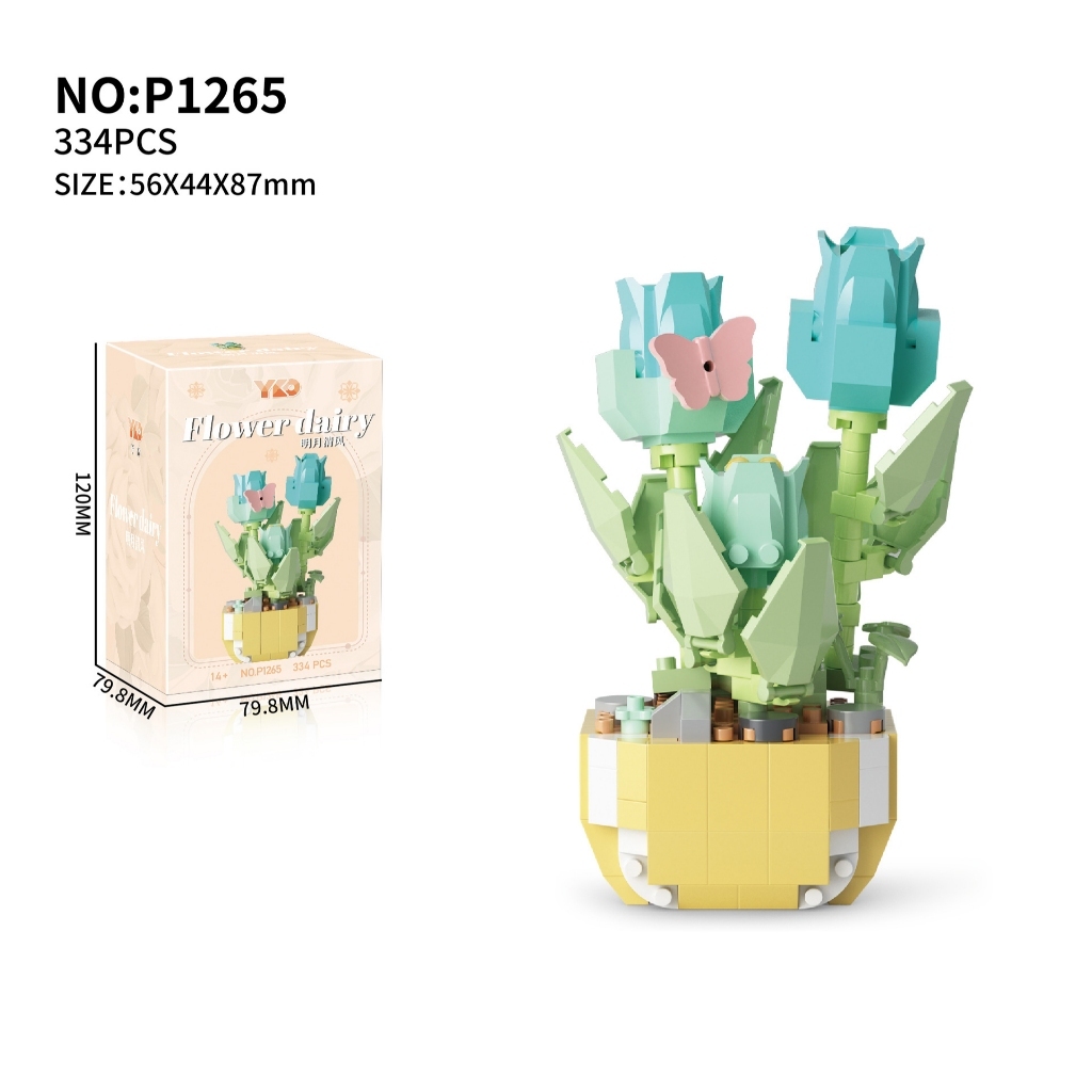 Jual XiNZ Brick Block Pot Bunga Mainan Balok Susun DIY Hadiah Ulang ...