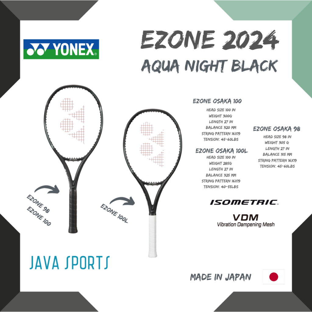 Jual Raket Tenis Yonex Ezone Aqua Night Black 98 100 100L Original 2024 | Shopee Indonesia