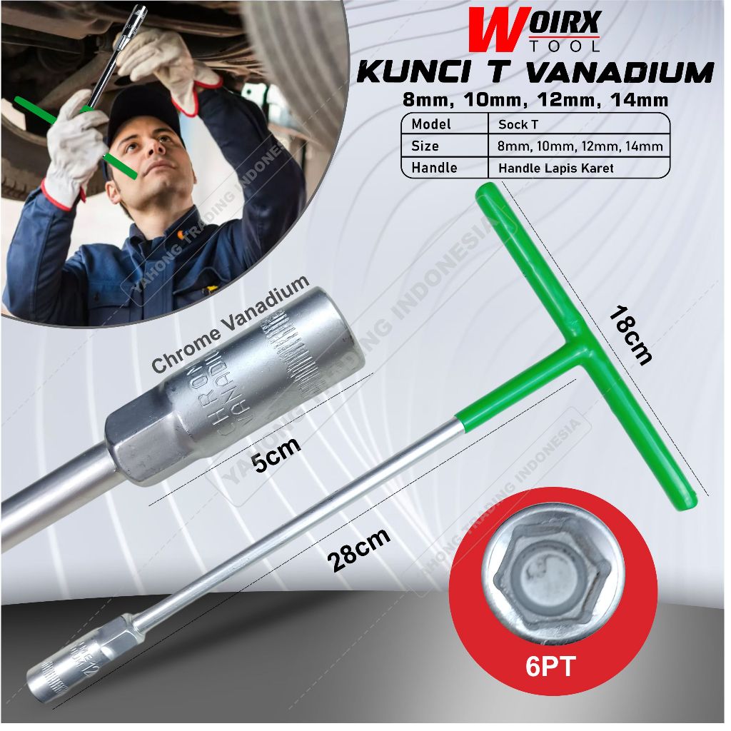 Jual Kunci T Sok Kunci Shock T Ukuran 8mm 10mm 12mm 14mm WOIRX TOOL ...