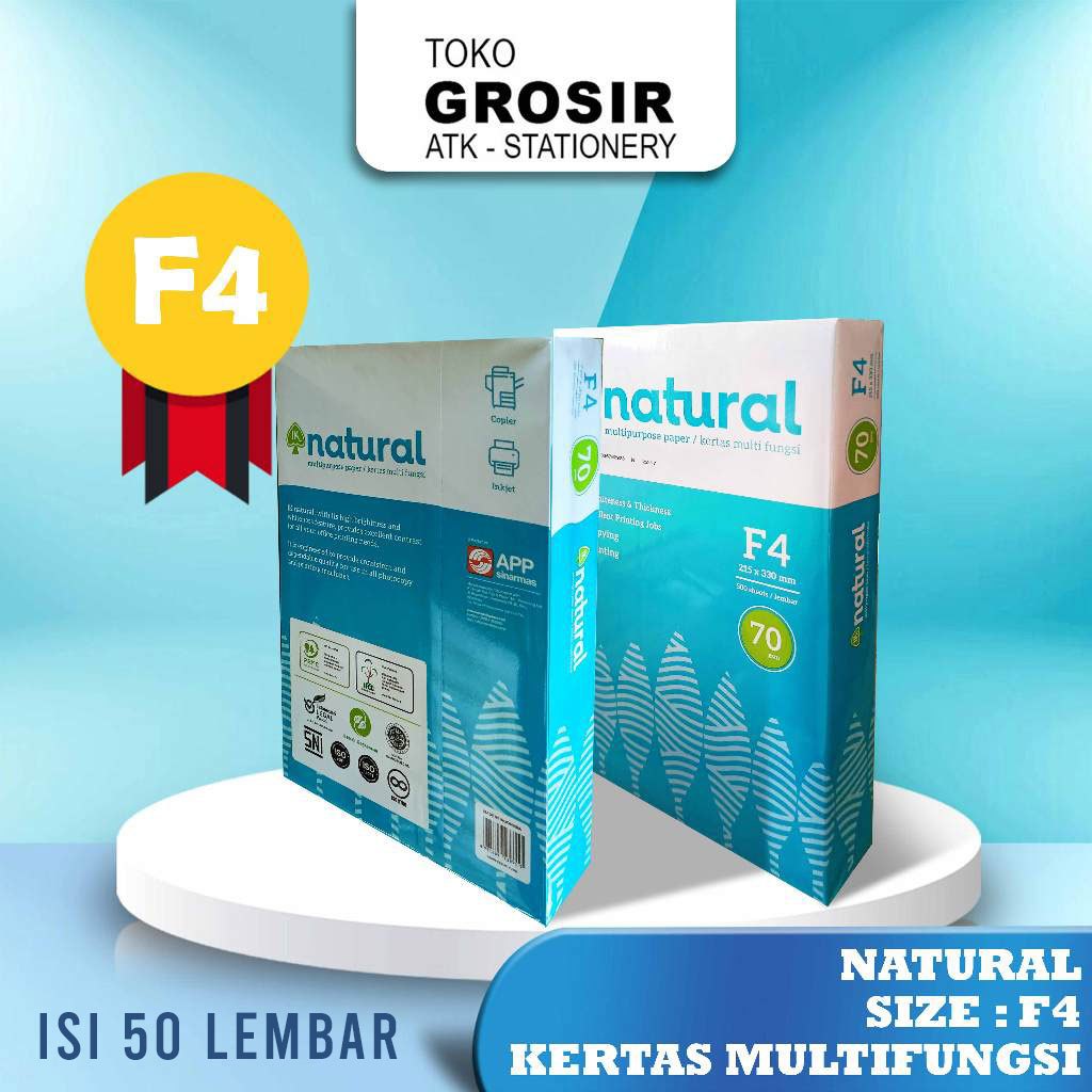 Jual (50 Lembar F4) Kertas HVS Ukuran F4 70 gsm Natural 50 Lembar | Shopee Indonesia