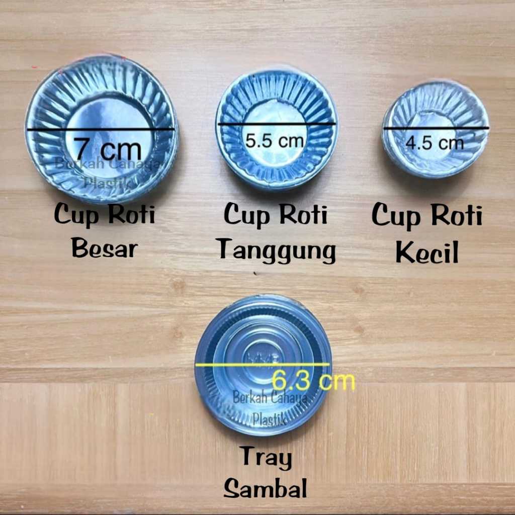 Jual [Isi 100] Mika Cup Roti Kecil Tanggung Besar / Tray Sambal / Mika ...