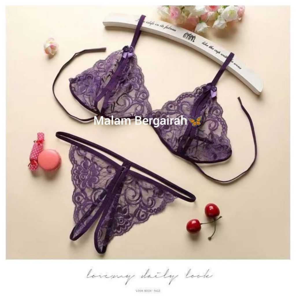 Jual MB WP03| Set Underwear Bra + Panty Lace Transparant Premium/ Set ...
