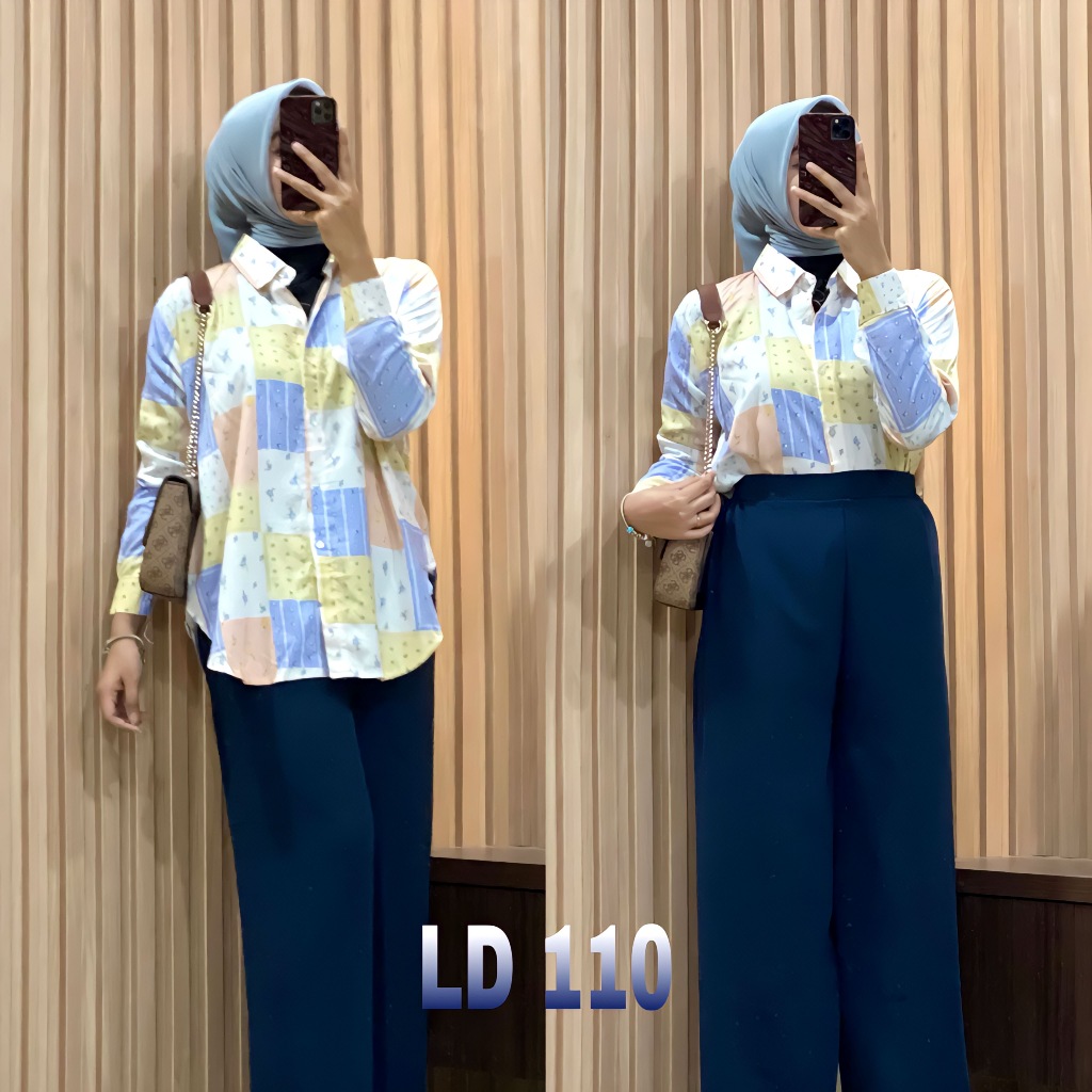 Jual SETELAN WANITA TERBARU BAJU CELANA | SET KEMEJA RAYON MOTIF CELANA ...