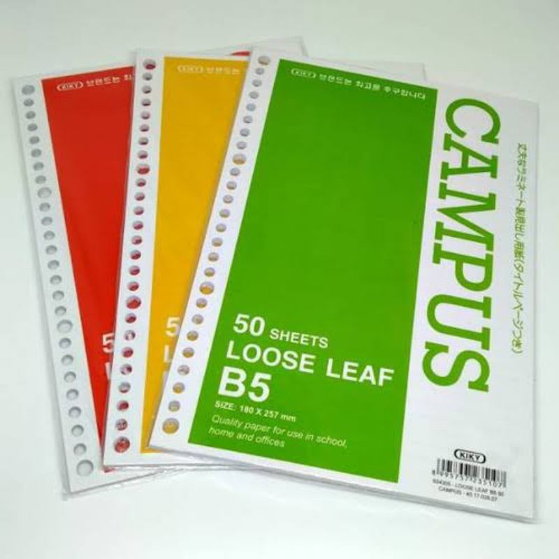 Jual KIKY Loose Leaf / Kertas File Putih Tanpa Garis Ukuran B5 Isi 50 ...