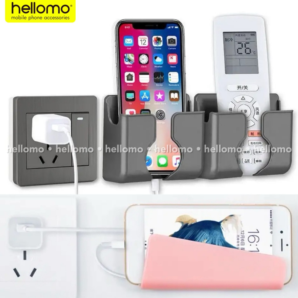 Jual Holder Hp Tempel Dinding Rak Gantung Cas Hp Remote Charger Tembok ...
