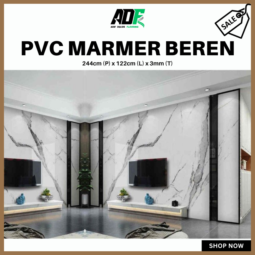 Jual TERMURAH!! PVC MARMER BEREN Dekorasi Dinding / Panel WPC / PVC ...