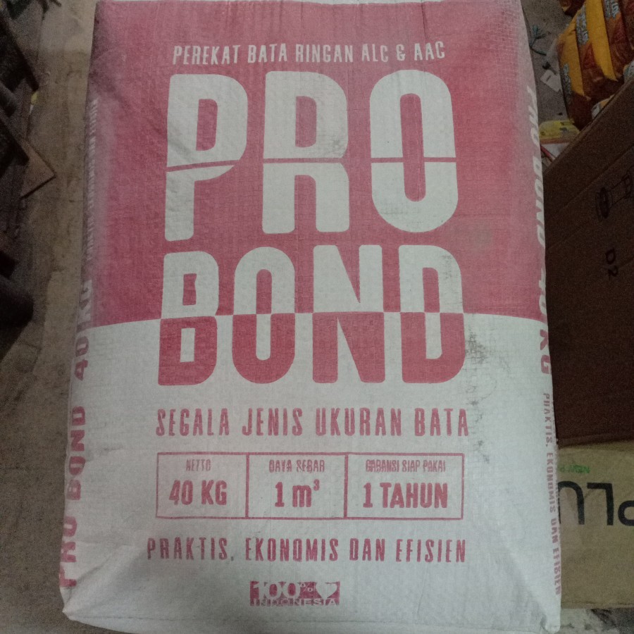 Jual PRO BOND perekat bata ringan ALC & AAC segala jenis ukuran bata 40 kg | Shopee Indonesia