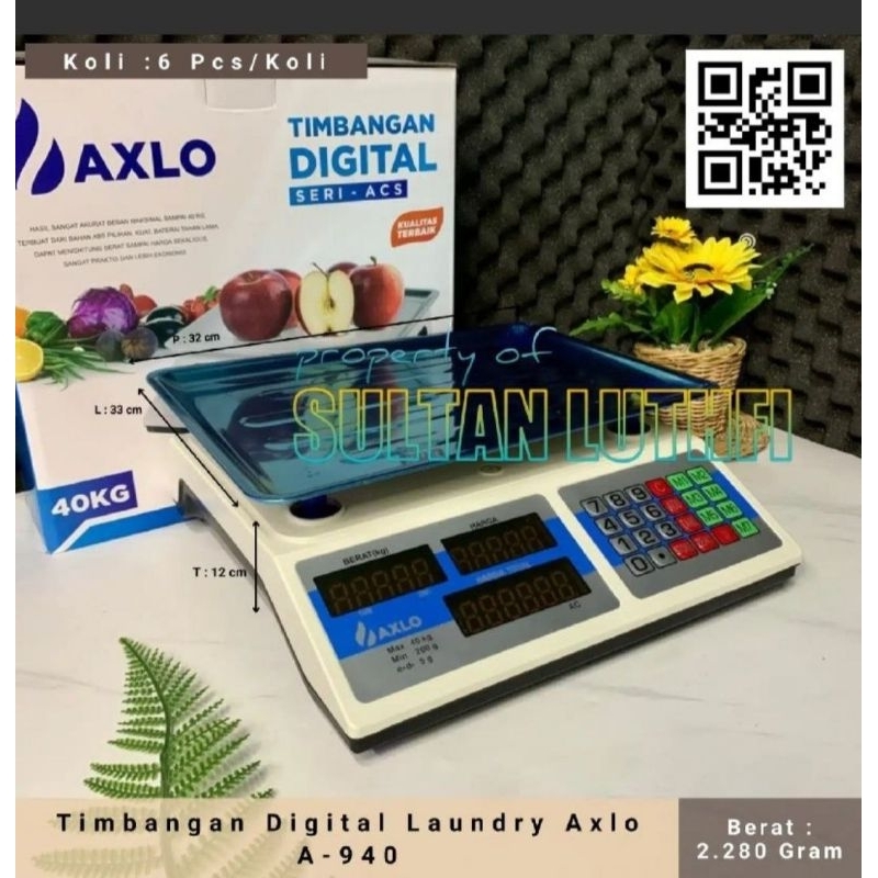 Jual Timbangan Digital Laundry 40 Kg Axlo A-940 | Shopee Indonesia