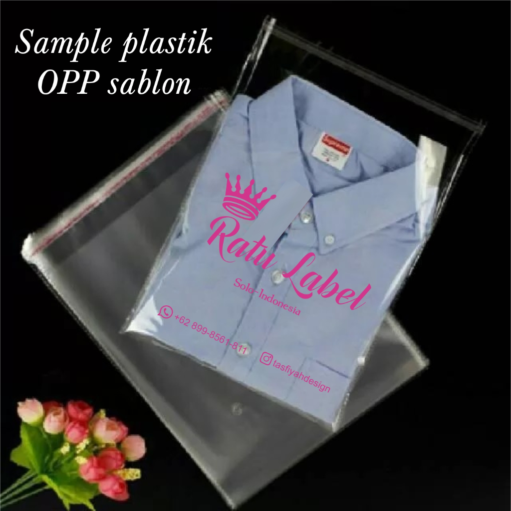 Jual plastik OPP baju sablon custom murah 20x30cm plastik packing baju ...