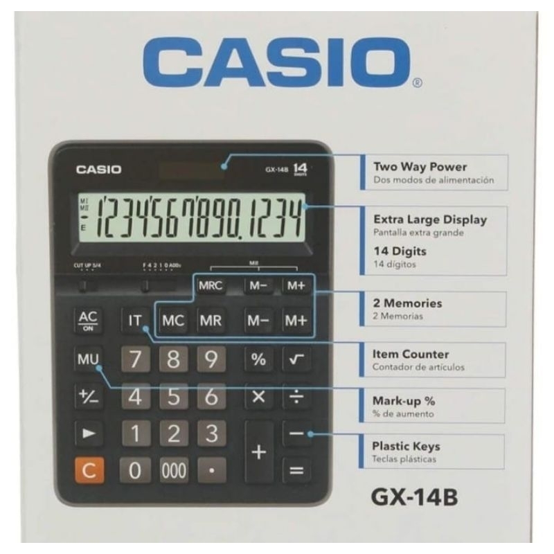 Jual CASIO GX 14B KALKULATOR KANTOR 14 DIGIT / GX 14 B ORIGINAL | Shopee Indonesia