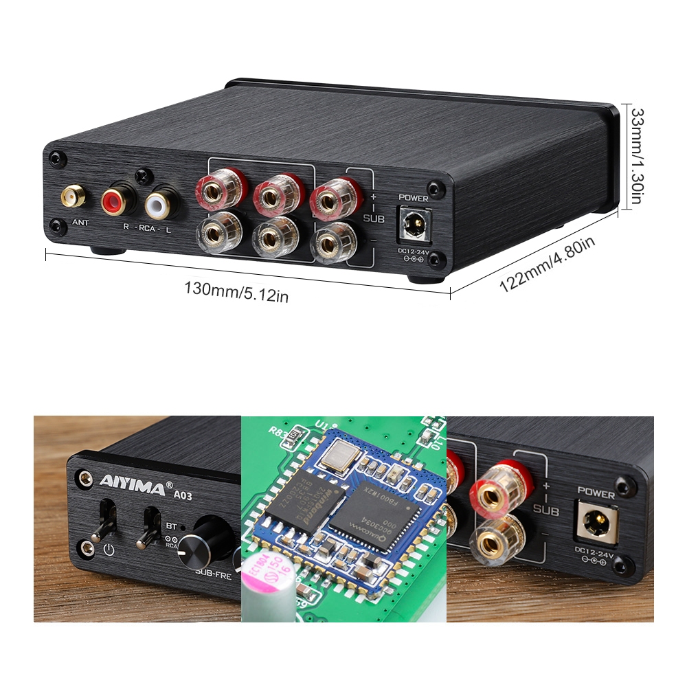 Jual AIYIMA A03 Amplifier 50Wx2+100W TPA3116 Subwoofer Amplifier Bluetooth HiFi TPA3116D2 2.1 ...