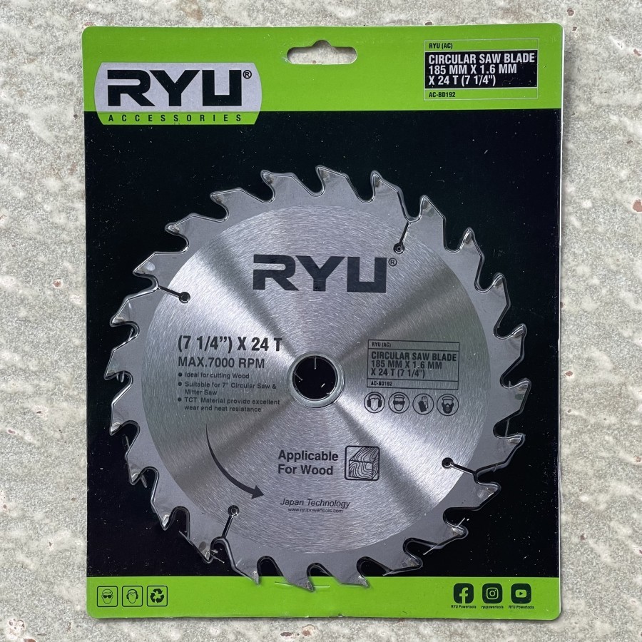 Jual RYU MATA POTONG KAYU 7 INCI X 1.6MM / CIRCULAR SAW BLADE | Shopee ...