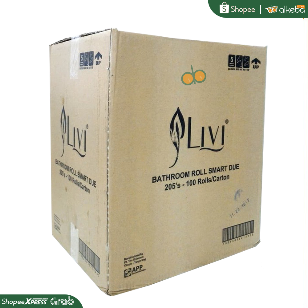 Jual LIVI tissue roll bathroom smart due 205 sheet per dus isi 100 ...