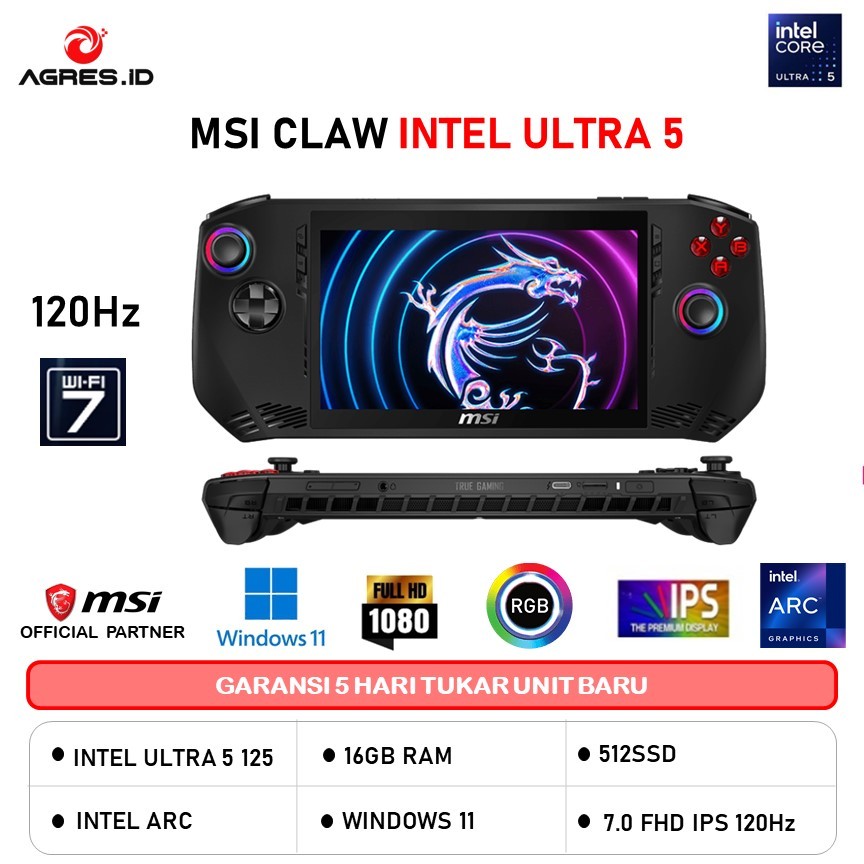 Jual MSI CLAW ULTRA 5 135H 16GB 512GB W11 7.0FHD 120HZ IPS -A1M.005 ...