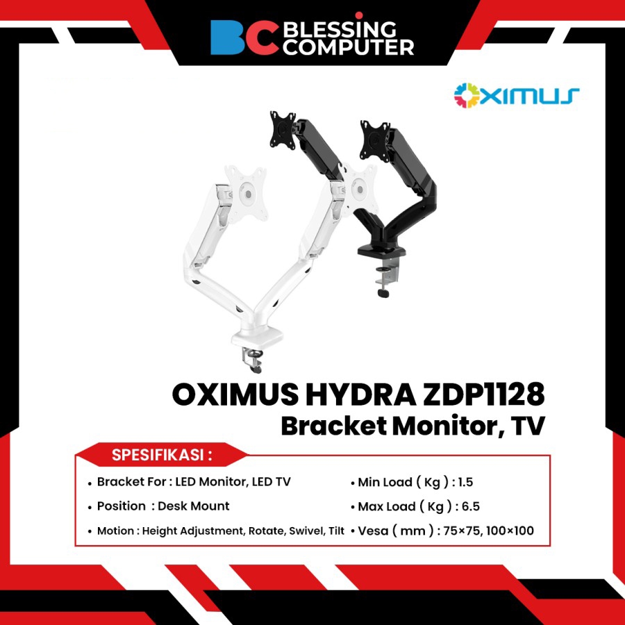 Jual OXIMUS HYDRA ZDP1128 Bracket Monitor, TV - White | Shopee Indonesia