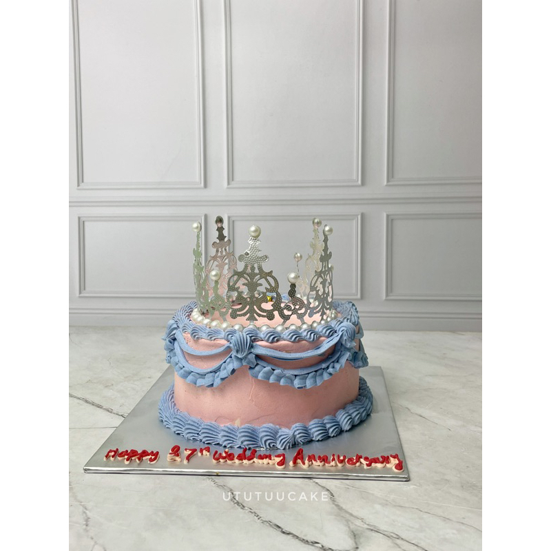 Jual Crown Cake Korean Crown Cake Kue Mahkota Korea Kue Viral Cantik Crown Cake 15 x 15 | Shopee ...