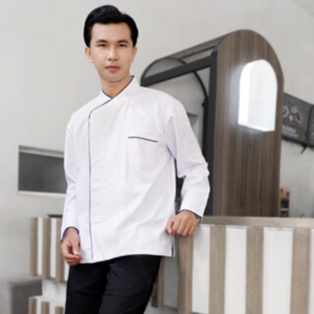 Jual RISUM Angsana Chef Coat / Chef Jacket/ Baju Koki List Lengan ...