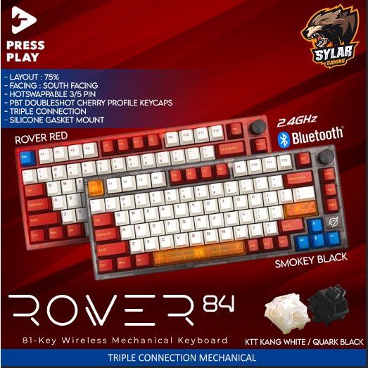Jual Press Play Rover84 V4 75% Wired Mechanical Gaming Keyboard ...