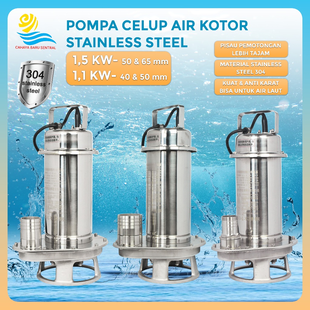 Jual Pompa Celup Stainless Air Mesin Pompa Air Kotor Bersih Kotor ...