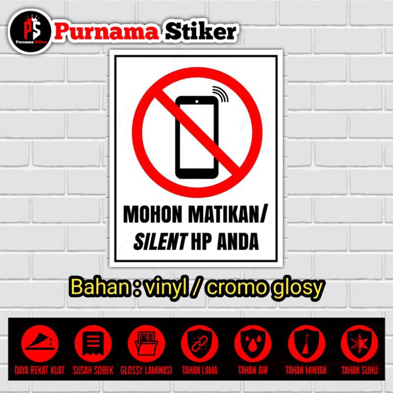 Jual Stiker perhatian mohon matikan hp | Shopee Indonesia