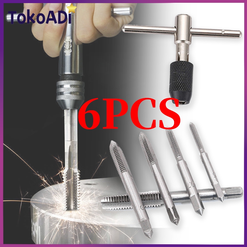 Jual 6PCS Tap Wrench Set Alat Metrik Alat Pembuat Drat Metric Hand Tap ...