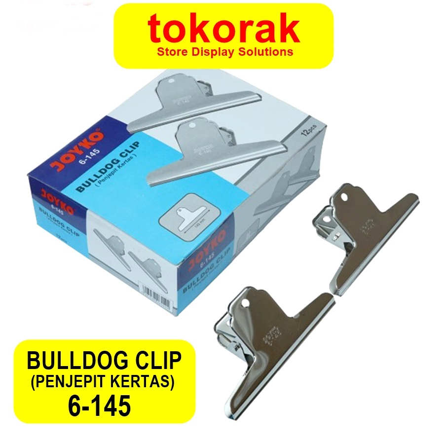 Jual KLIP PENJEPIT KERTAS BULLDOG CLIP JOYKO 6-145 PAPER BINDER JUMBO ...