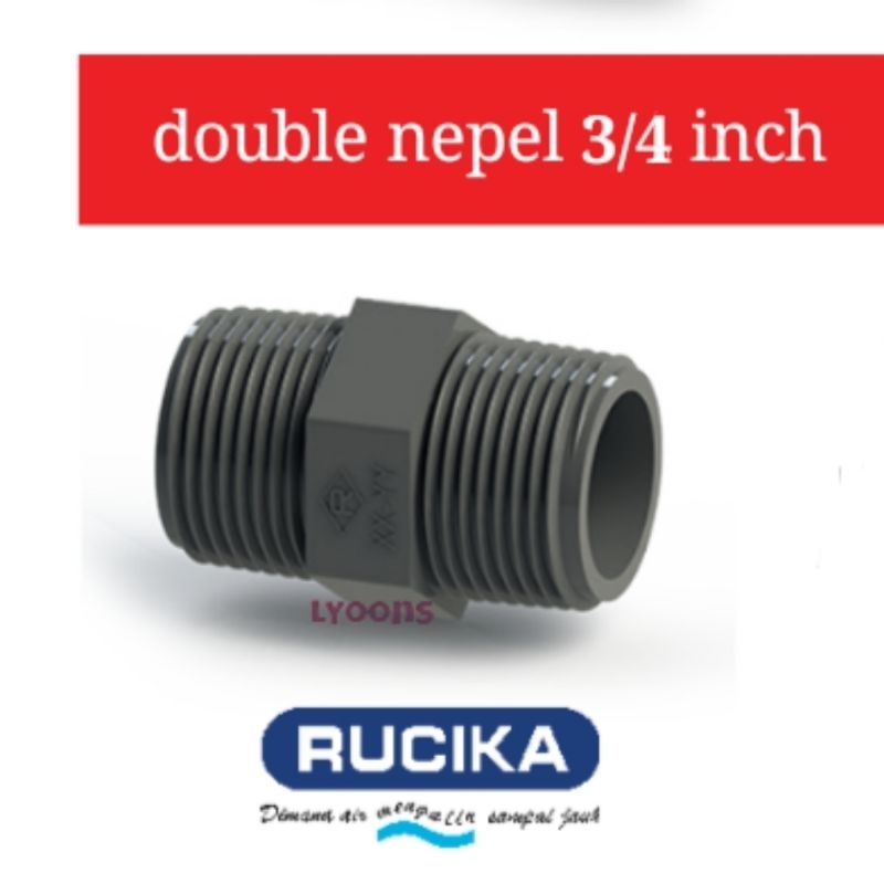 Jual Double nepel 3/4 inch Rucika , double neple sambungan drat | Shopee Indonesia