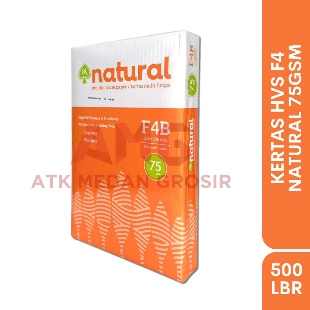 Jual KERTAS HVS UKURAN F4 NATURAL 75 GSM TEBAL | Shopee Indonesia