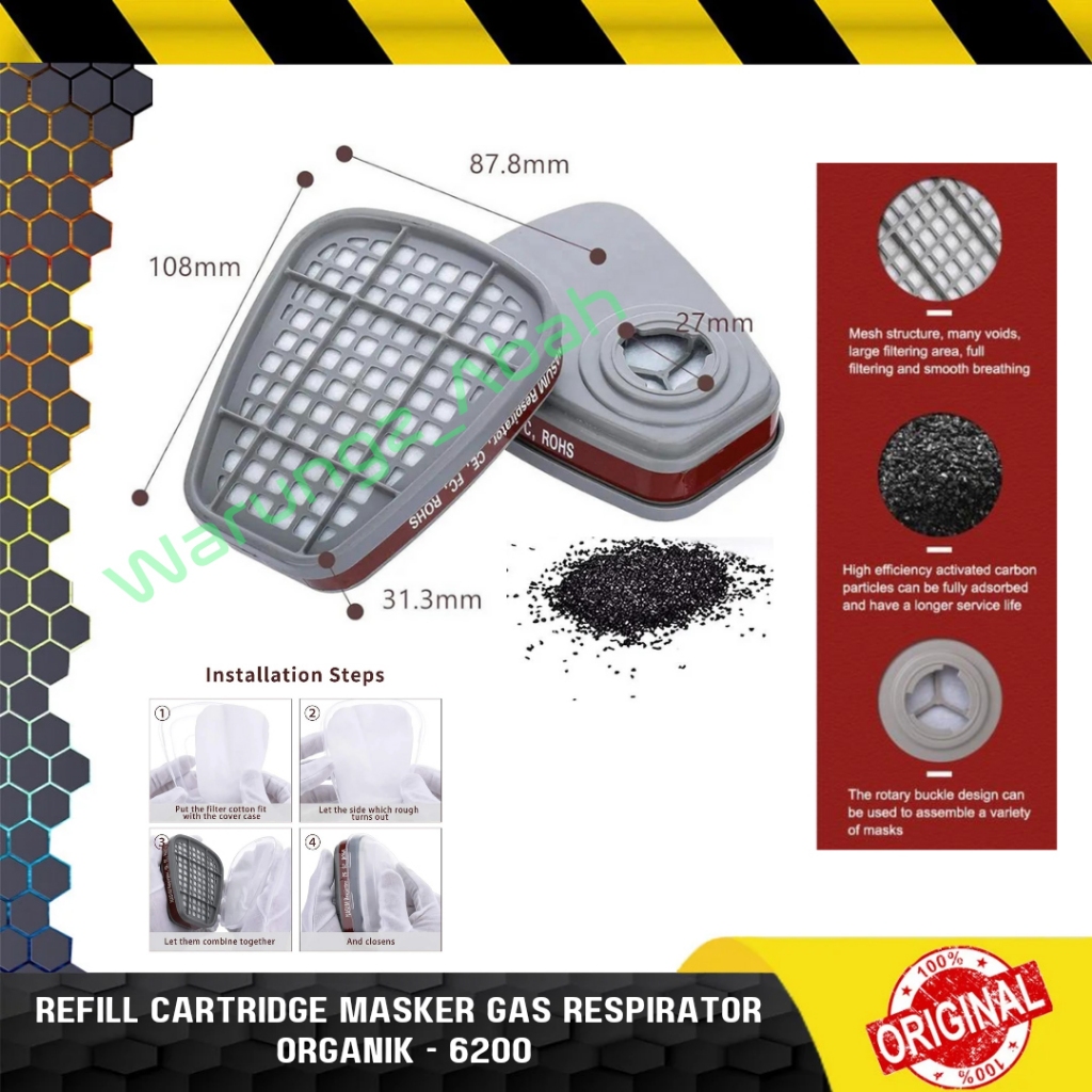 Jual CARTRIDGE REFIL REFILL ISI ULANG FILTER SAFETY HALF FACEPIECE MASK ...