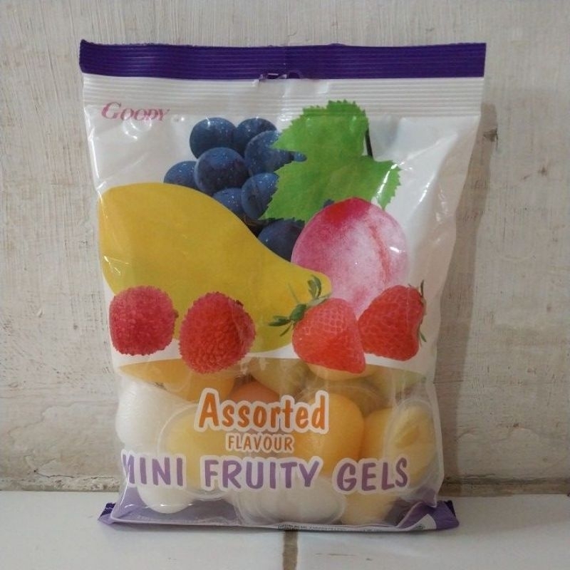 Jual goody jelly mini fruity gels assorted flavour with nata de coco ...