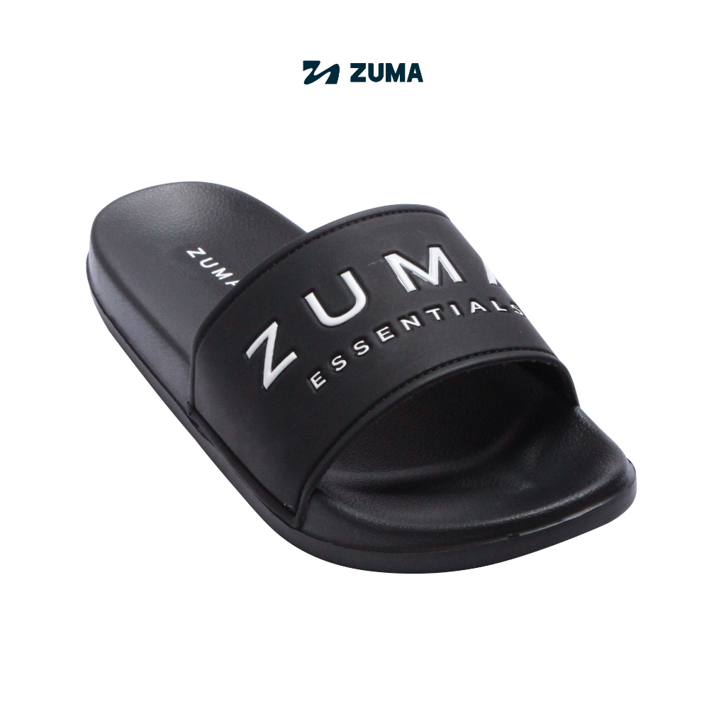 Jual Zuma Men Slide Basic 11 Black, Sandal Slop Pria Karet Slip On ...