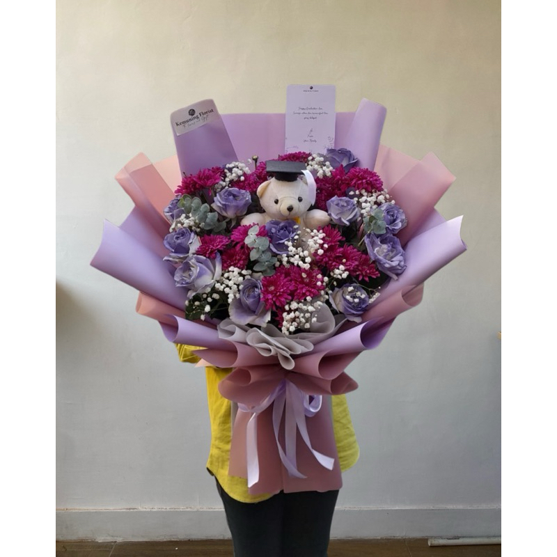Jual (kode 7) paket bunga wisuda/ kado wisuda/ graduation/ buket bunga ...