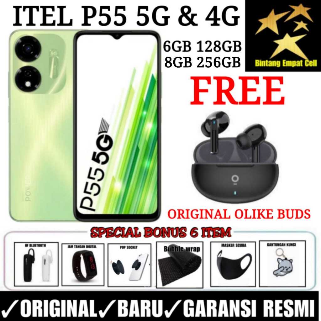 Jual ITEL P55 5G 4G 8/256 & 6/128 +EXTENDED RAM 6GB TOTAL RAM 12GB GARANSI RESMI | Shopee Indonesia