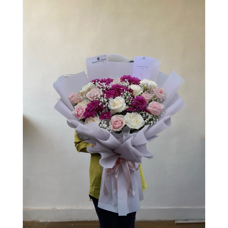 Jual (kode 14) buket bunga asli/ buket ulang tahun/ buket anniversary ...